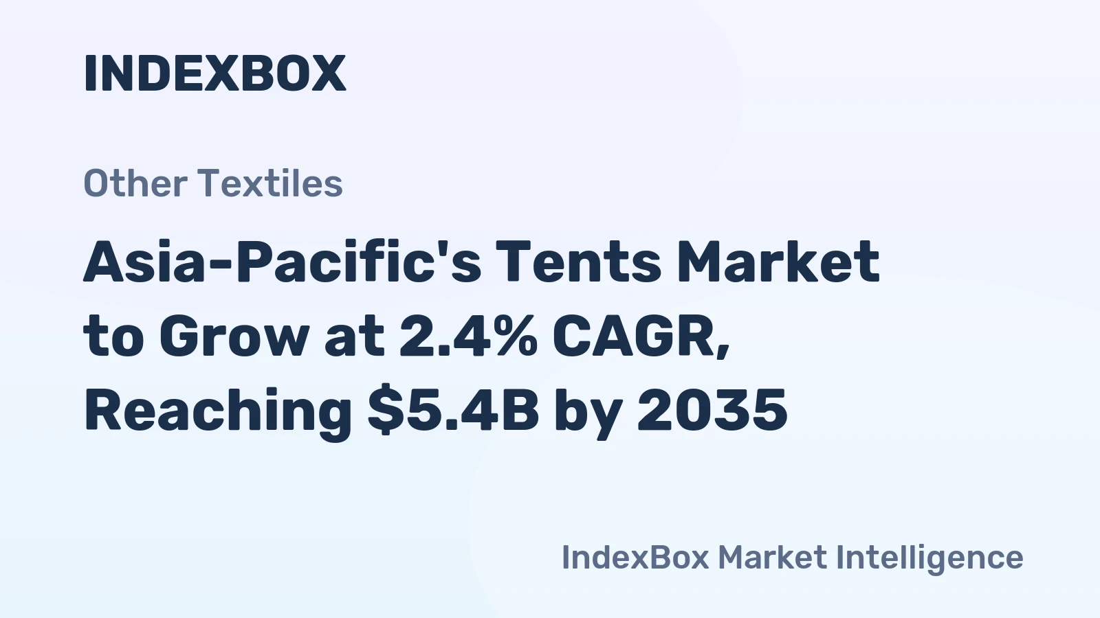 Asia-Pacific's Tents Market to Grow at 2.4% CAGR, Reaching $5.4B by 2035