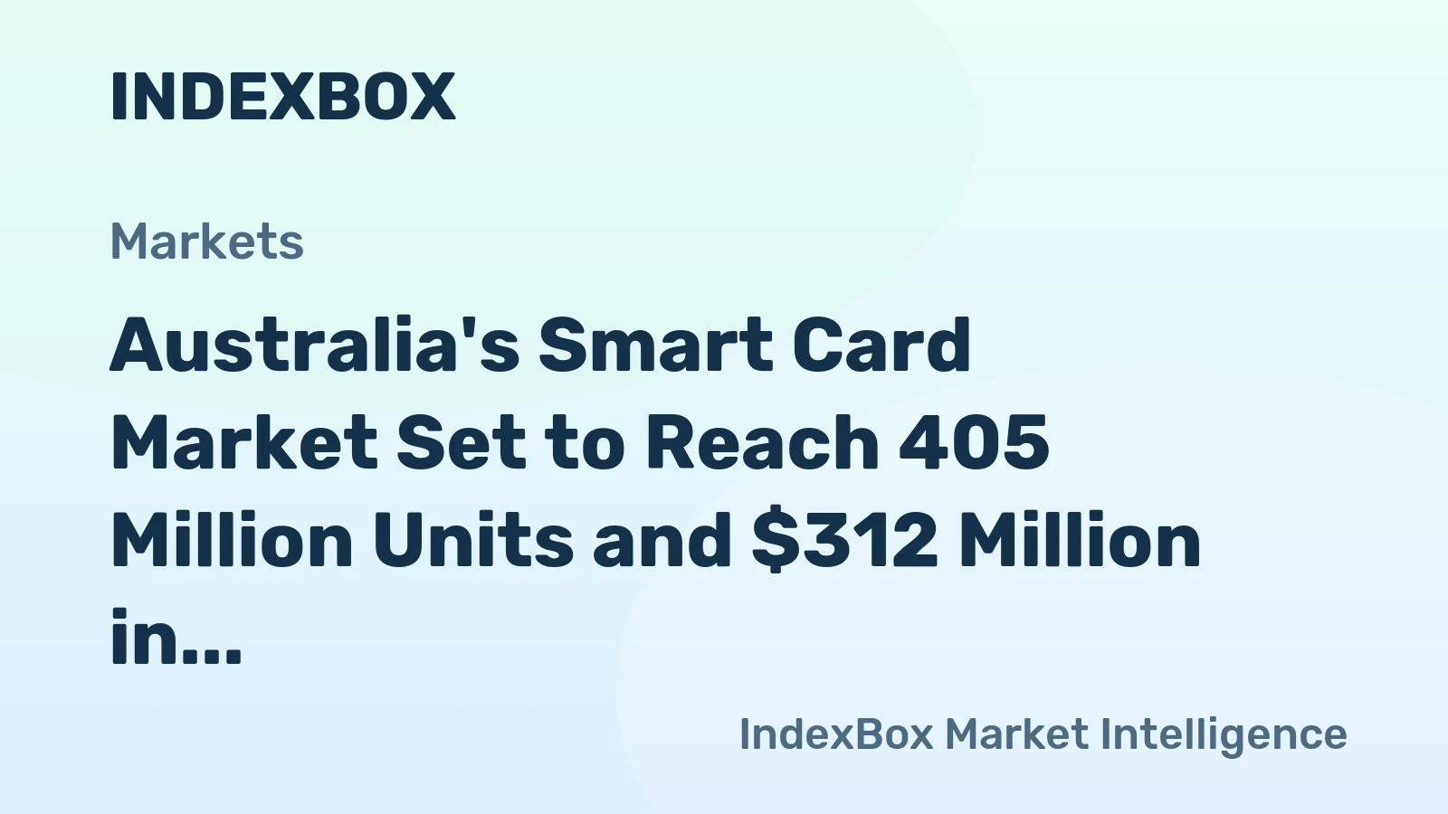 Australia's Smart Card Market Set to Reach 405 Million Units and $312 Million in Value by 2035
