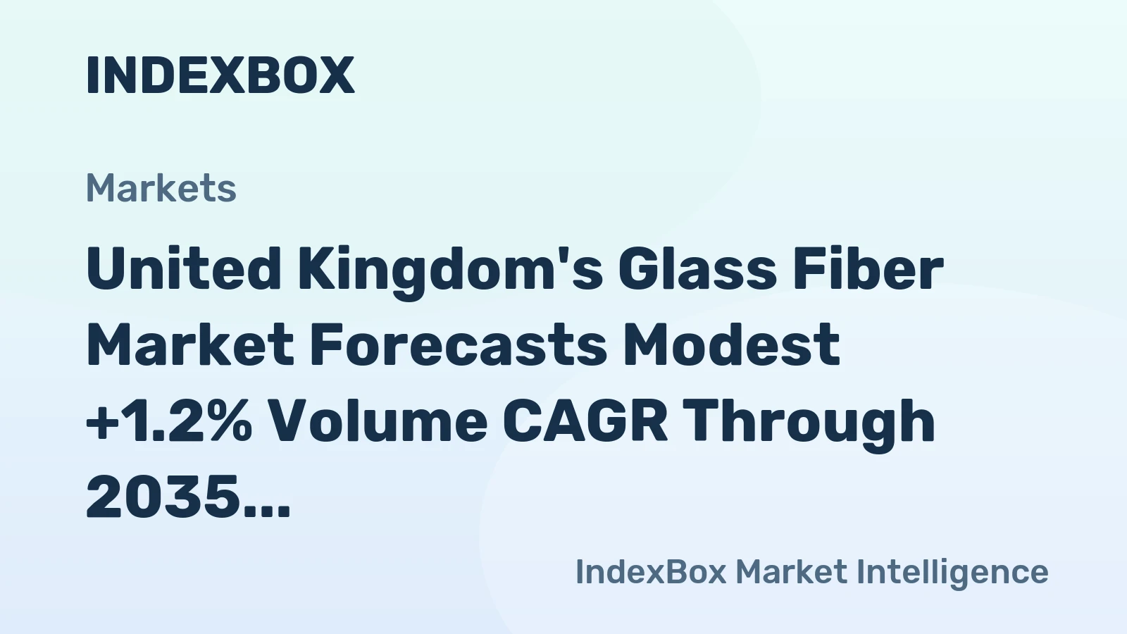 United Kingdom's Glass Fiber Market Forecasts Modest +1.2% Volume CAGR Through 2035