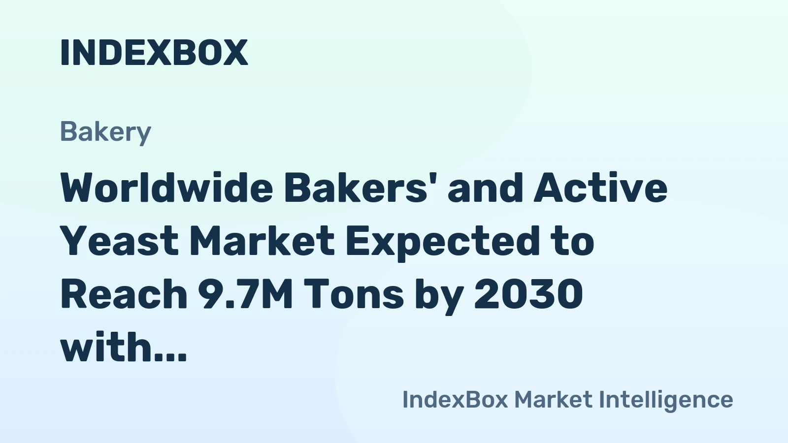 Worldwide Bakers' and Active Yeast Market Expected to Reach 9.7M Tons by 2030 with a CAGR of +1.4%