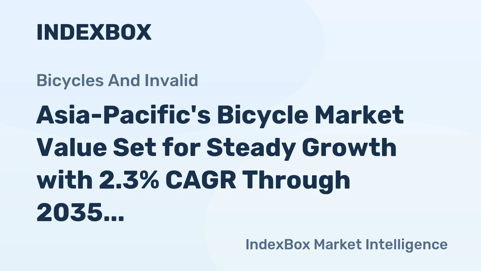 Asia-Pacific's Bicycle Market Value Set for Steady Growth with 2.3% CAGR Through 2035