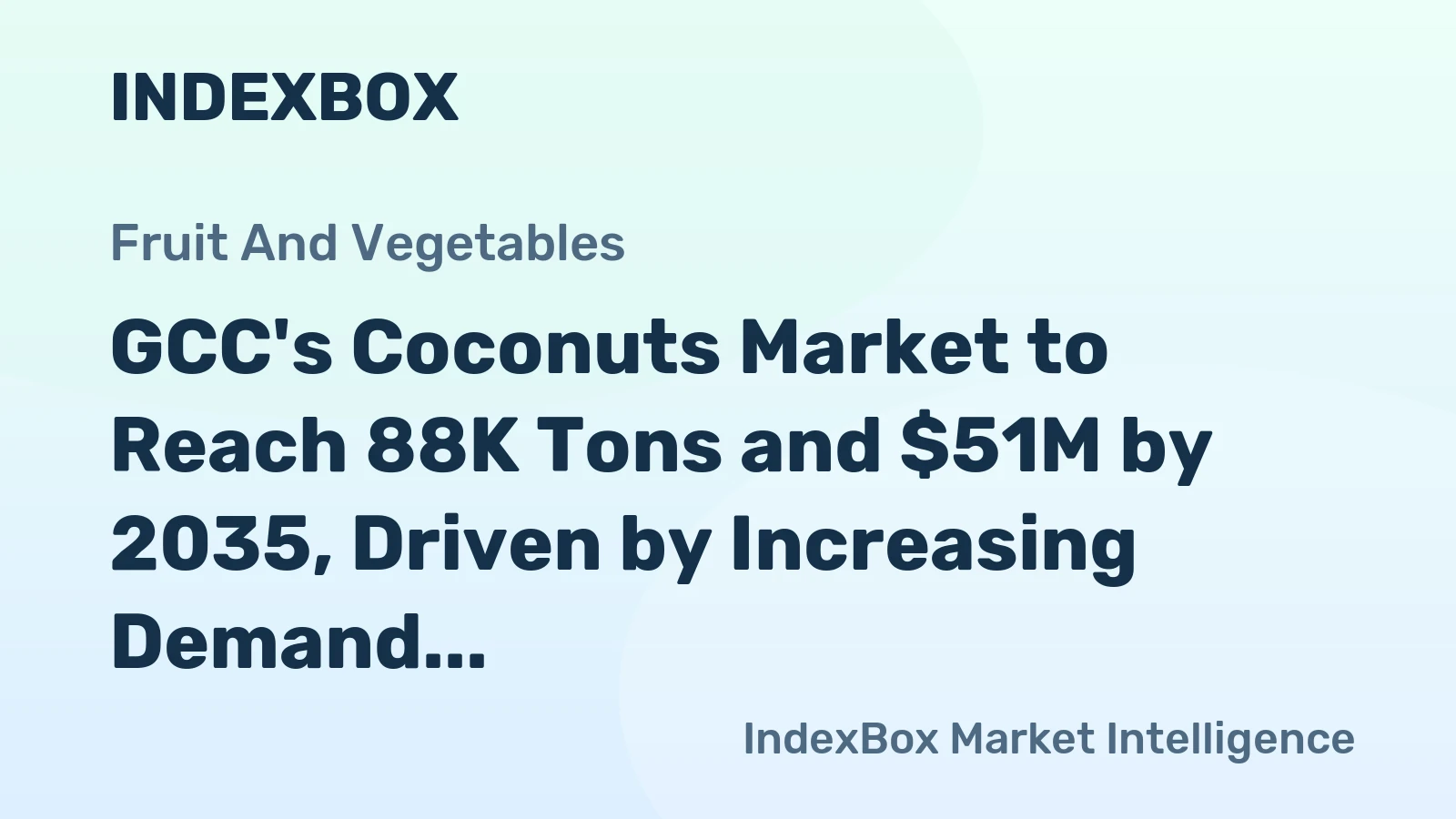 GCC's Coconuts Market to Reach 88K Tons and $51M by 2035, Driven by Increasing Demand