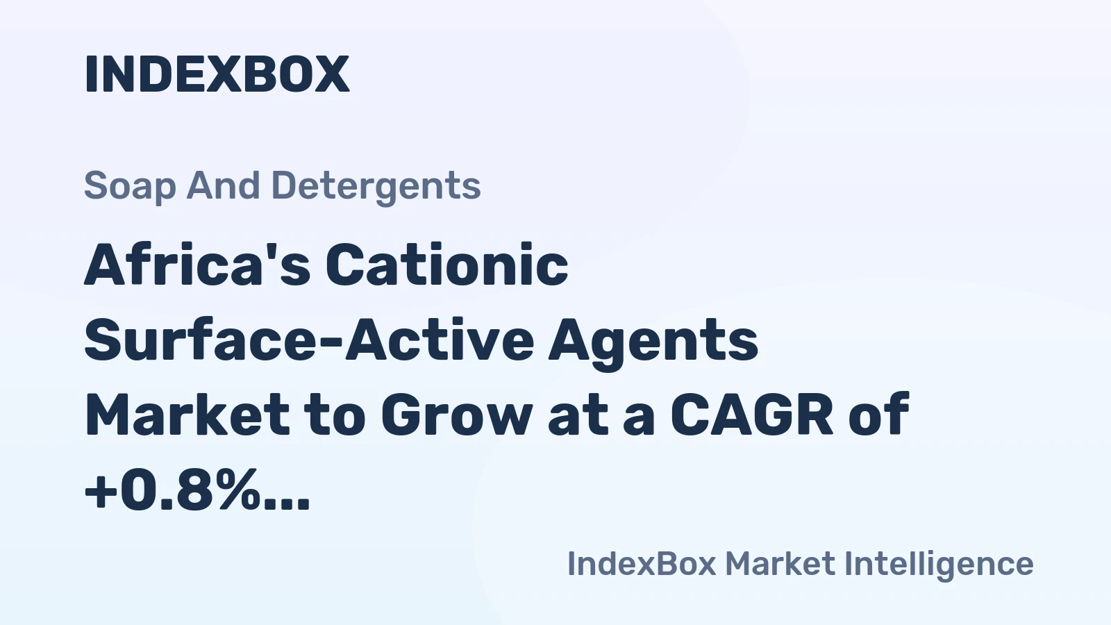 Africa's Cationic Surface-Active Agents Market to Grow at a CAGR of +0.8% from 2024 to 2035, Reaching 340K Tons