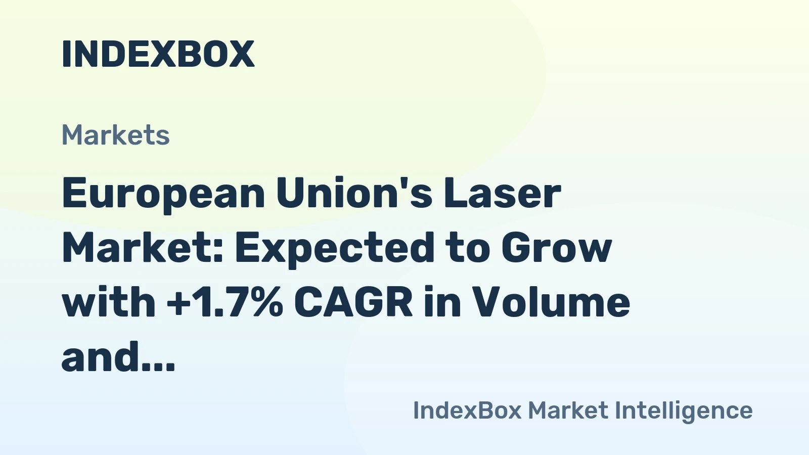 European Union's Laser Market: Expected to Grow with +1.7% CAGR in Volume and +3.3% CAGR in Value by 2035