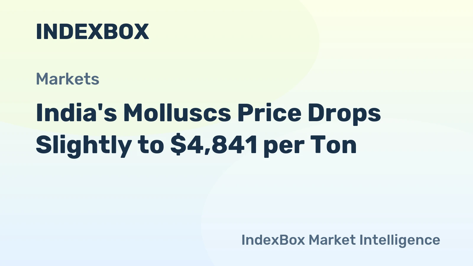 India's Molluscs Price Drops Slightly to $4,841 per Ton