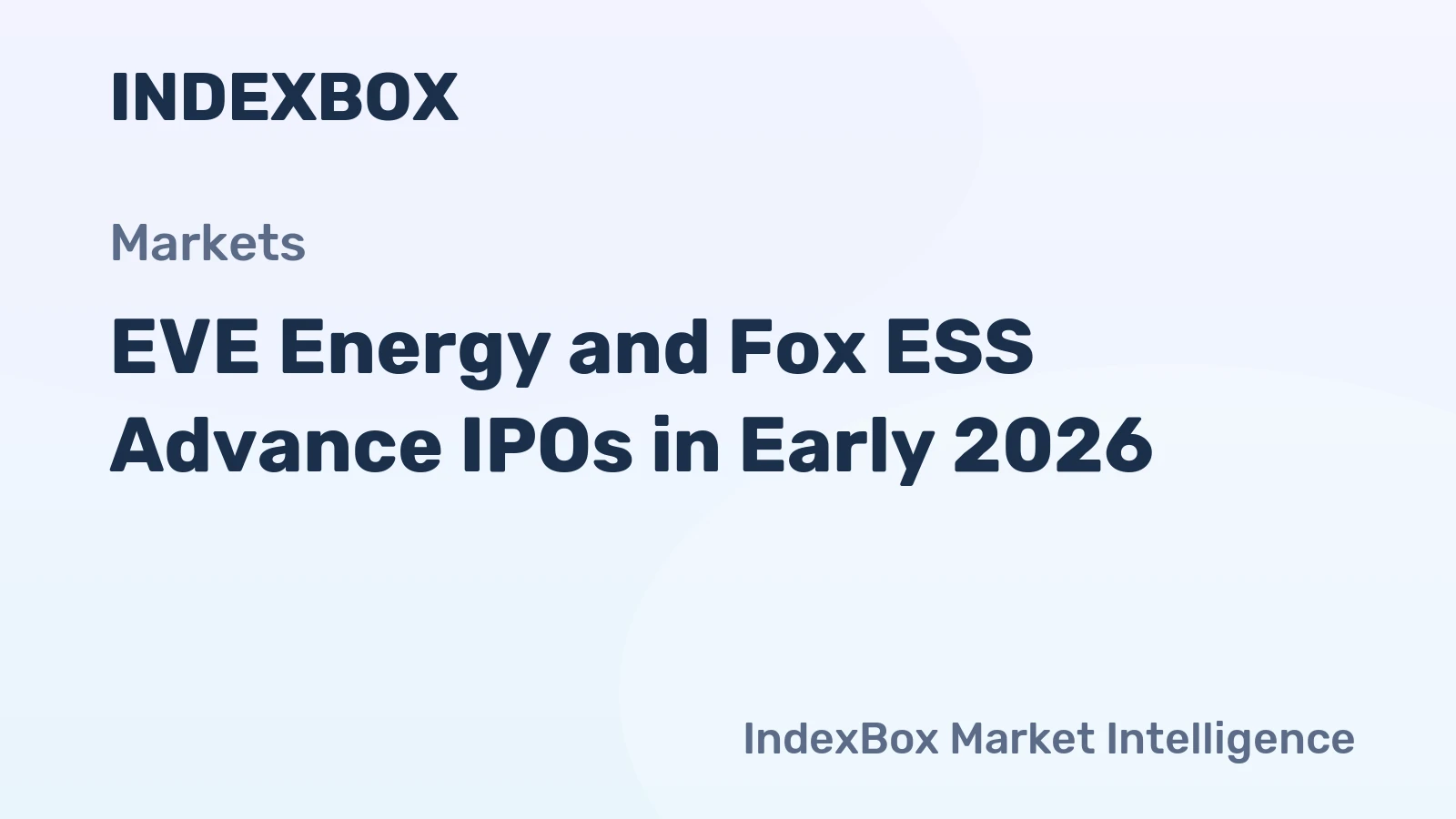 EVE Energy and Fox ESS Advance IPOs in Early 2026