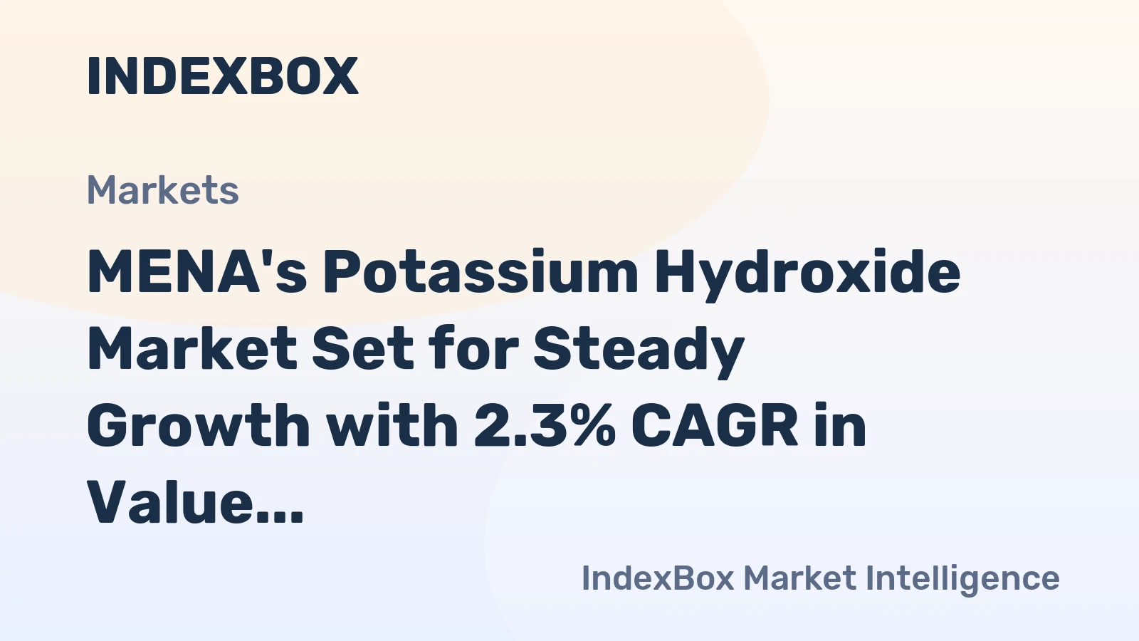 MENA's Potassium Hydroxide Market Set for Steady Growth with 2.3% CAGR in Value Through 2035