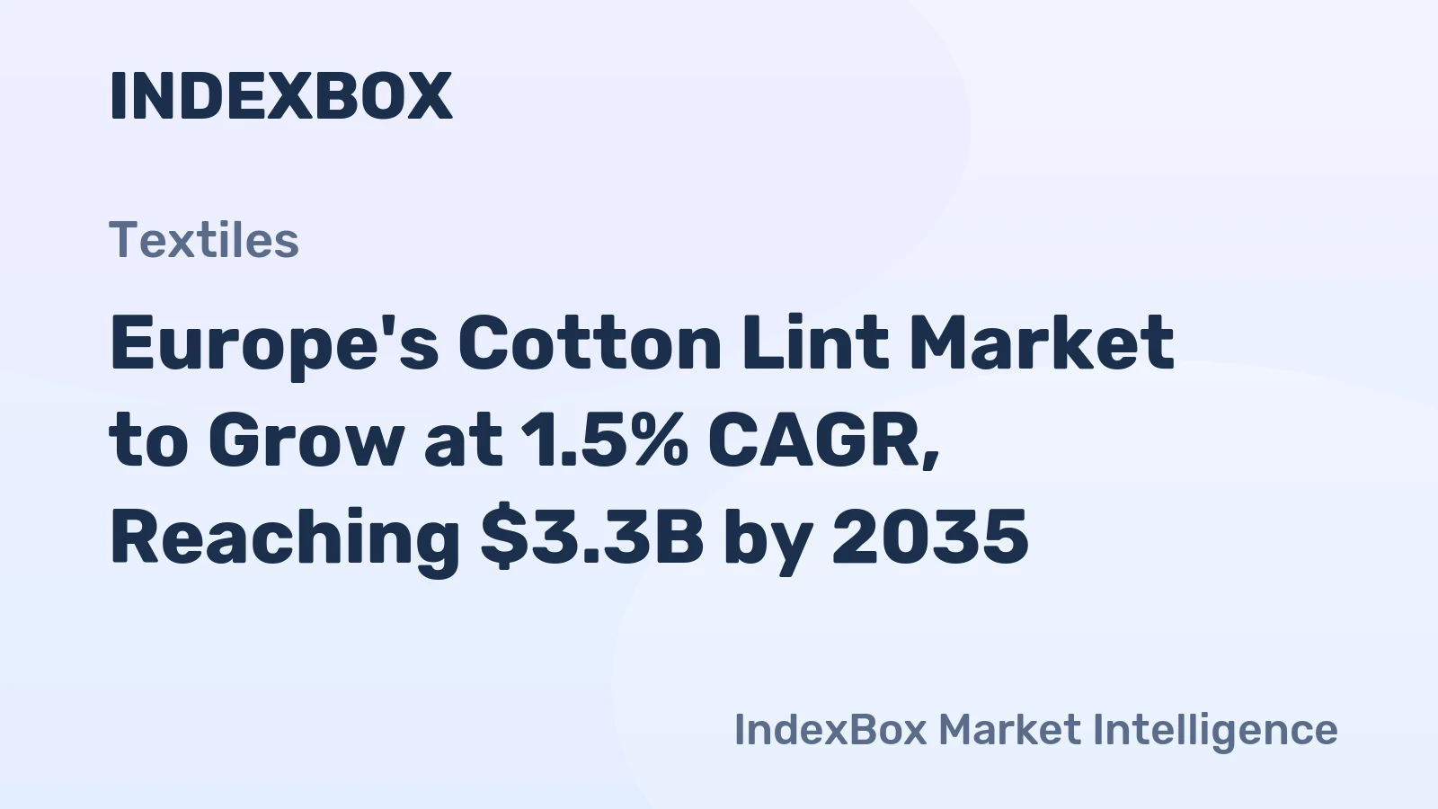 Europe's Cotton Lint Market to Grow at 1.5% CAGR, Reaching $3.3B by 2035