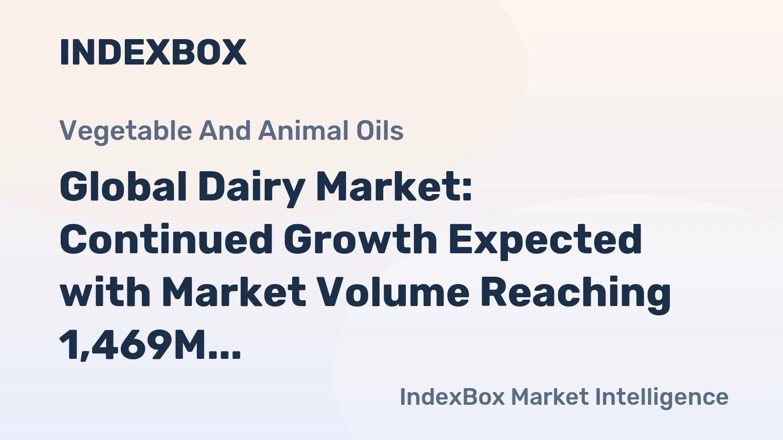 Global Dairy Market: Continued Growth Expected with Market Volume Reaching 1,469M tons and Market Value Reaching $1,488.9B by 2035
