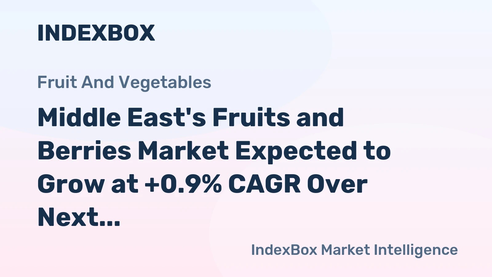 Middle East's Fruits and Berries Market Expected to Grow at +0.9% CAGR Over Next Decade