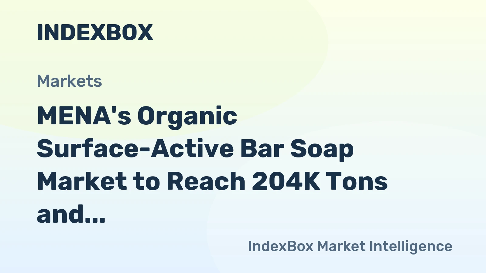 MENA's Organic Surface-Active Bar Soap Market to Reach 204K Tons and $387M by 2035