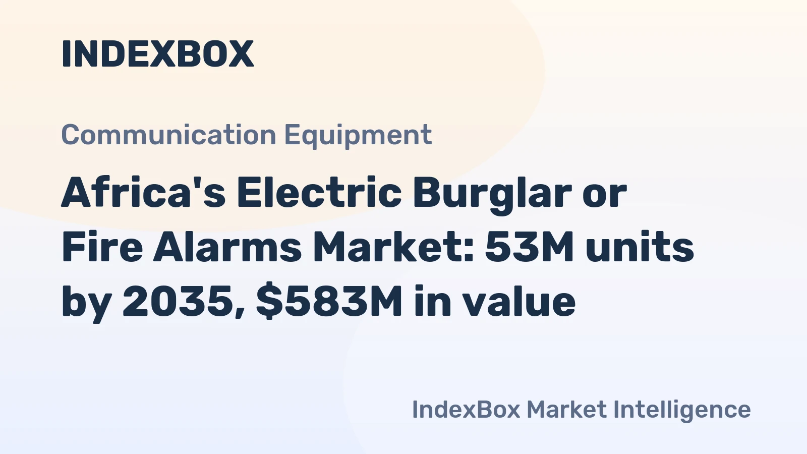 Africa's Electric Burglar or Fire Alarms Market: 53M units by 2035, $583M in value