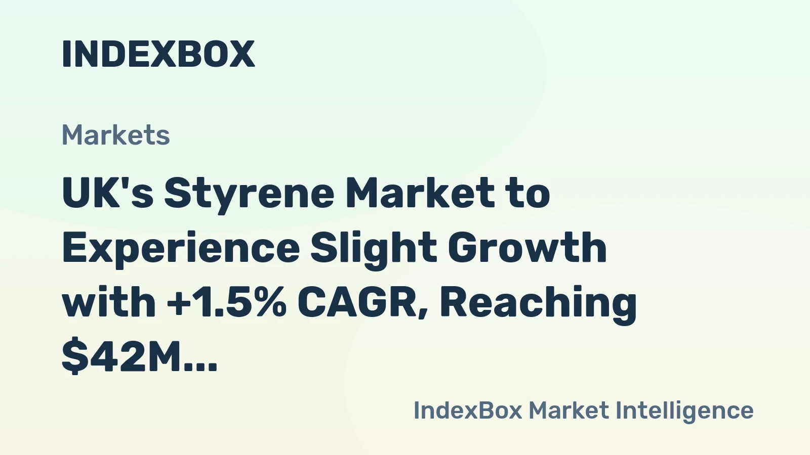 UK's Styrene Market to Experience Slight Growth with +1.5% CAGR, Reaching $42M by 2035