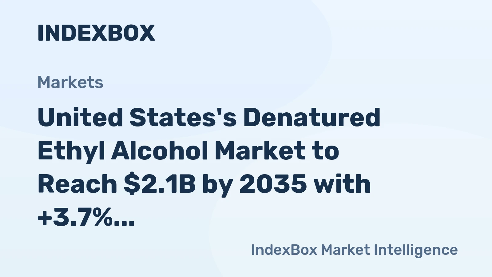 United States's Denatured Ethyl Alcohol Market to Reach $2.1B by 2035 with +3.7% CAGR Growth