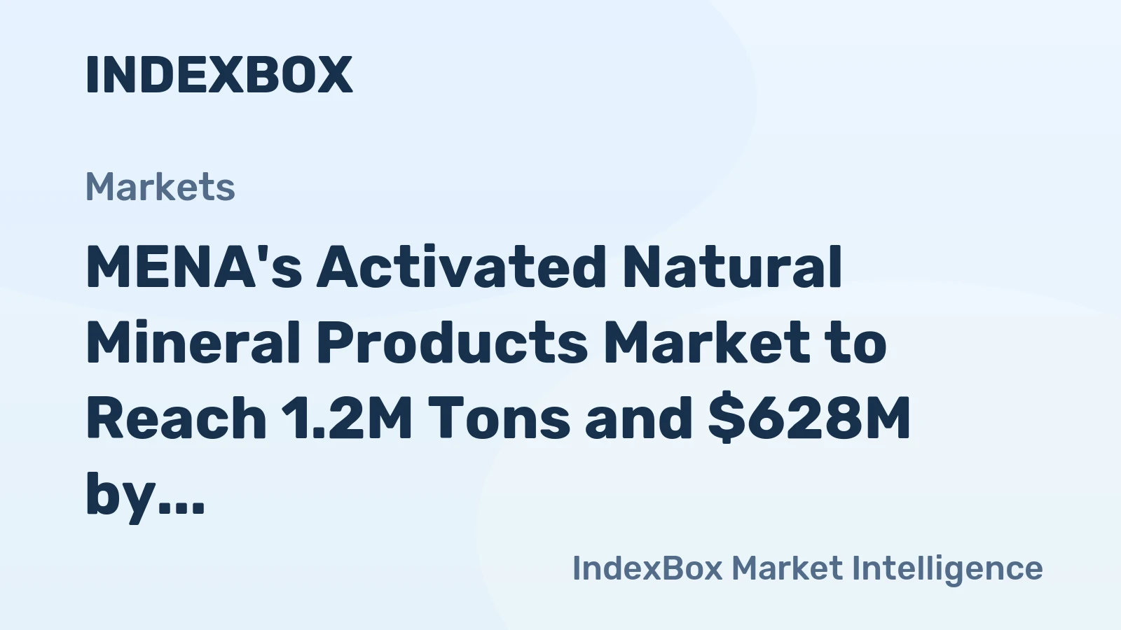 MENA's Activated Natural Mineral Products Market to Reach 1.2M Tons and $628M by 2035