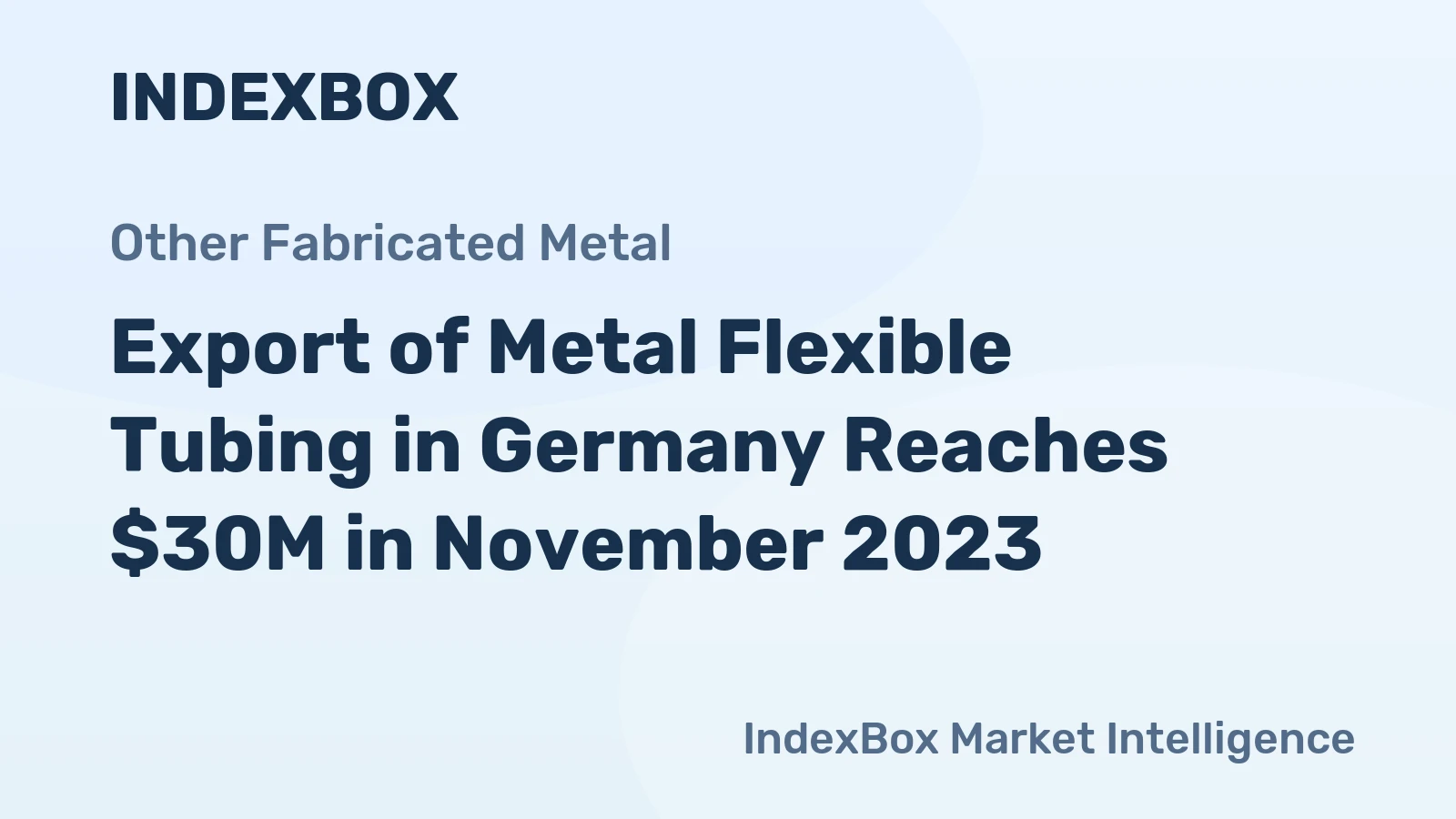 Export of Metal Flexible Tubing in Germany Reaches $30M in November 2023