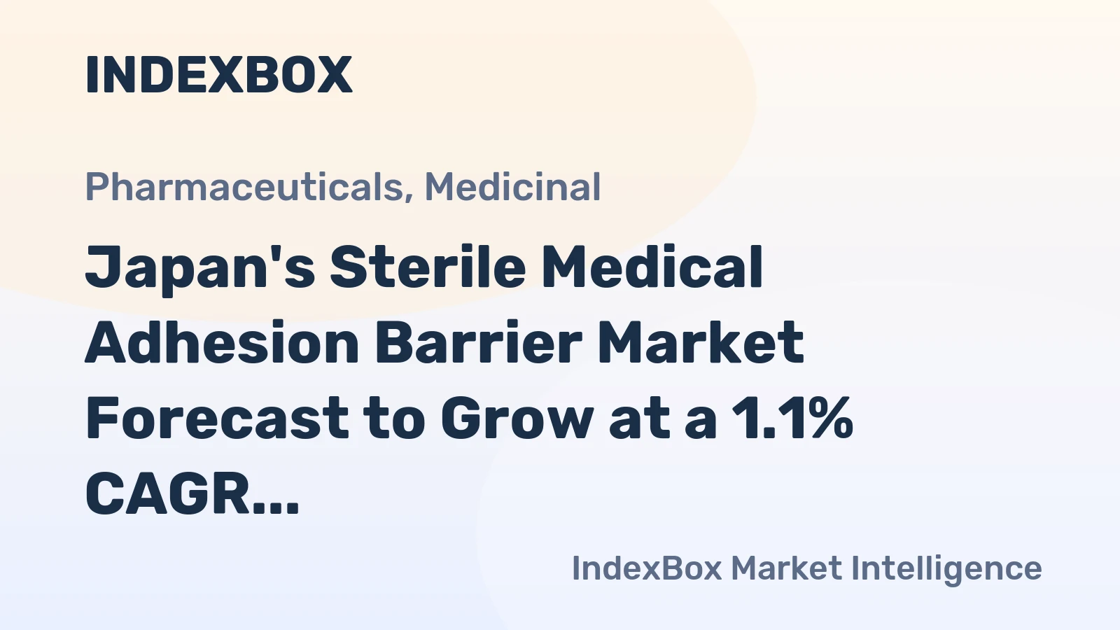 Japan's Sterile Medical Adhesion Barrier Market Forecast to Grow at a 1.1% CAGR