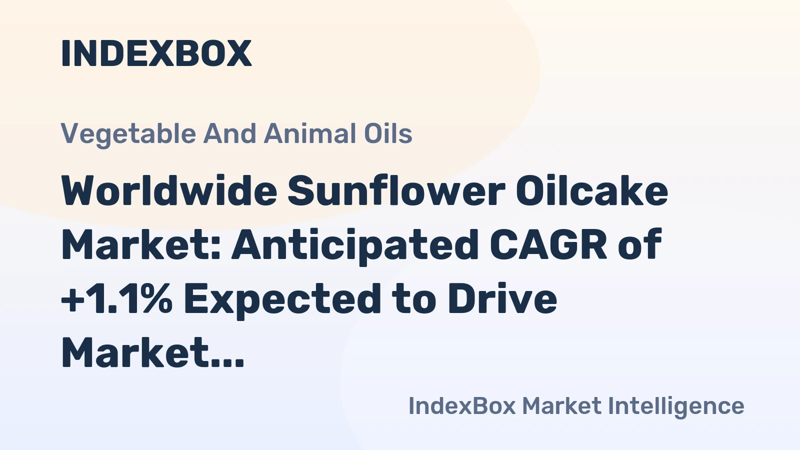 Worldwide Sunflower Oilcake Market: Anticipated CAGR of +1.1% Expected to Drive Market Volume to 112M Tons by 2035