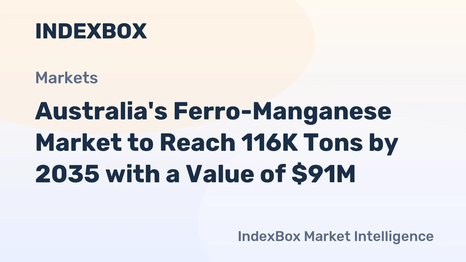 Australia's Ferro-Manganese Market to Reach 116K Tons by 2035 with a Value of $91M