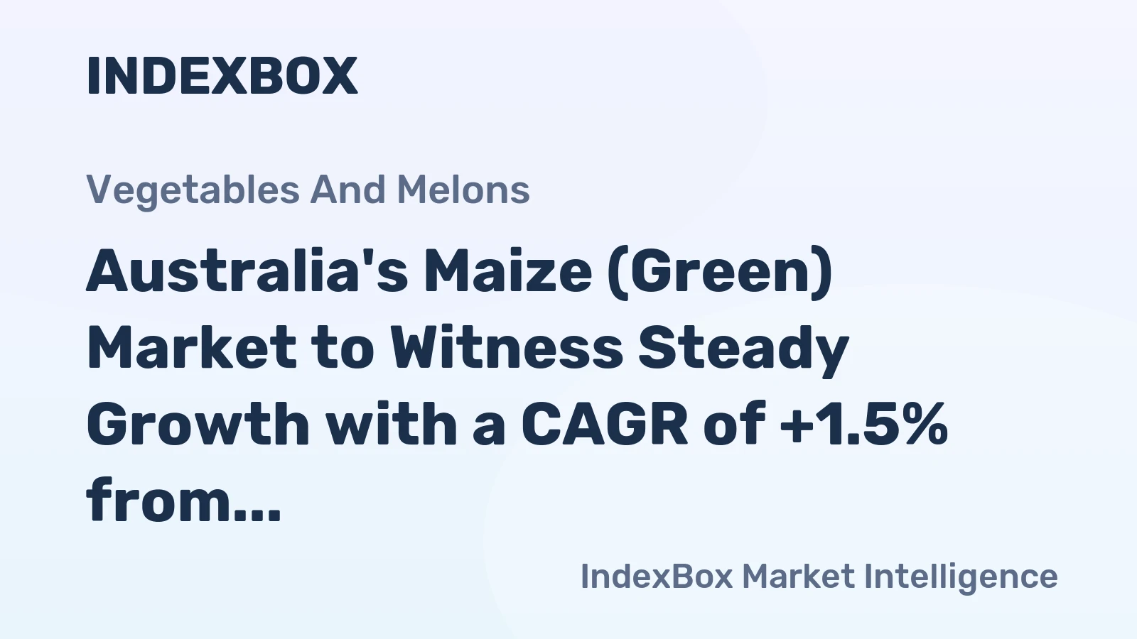 Australia's Maize (Green) Market to Witness Steady Growth with a CAGR of +1.5% from 2024 to 2035