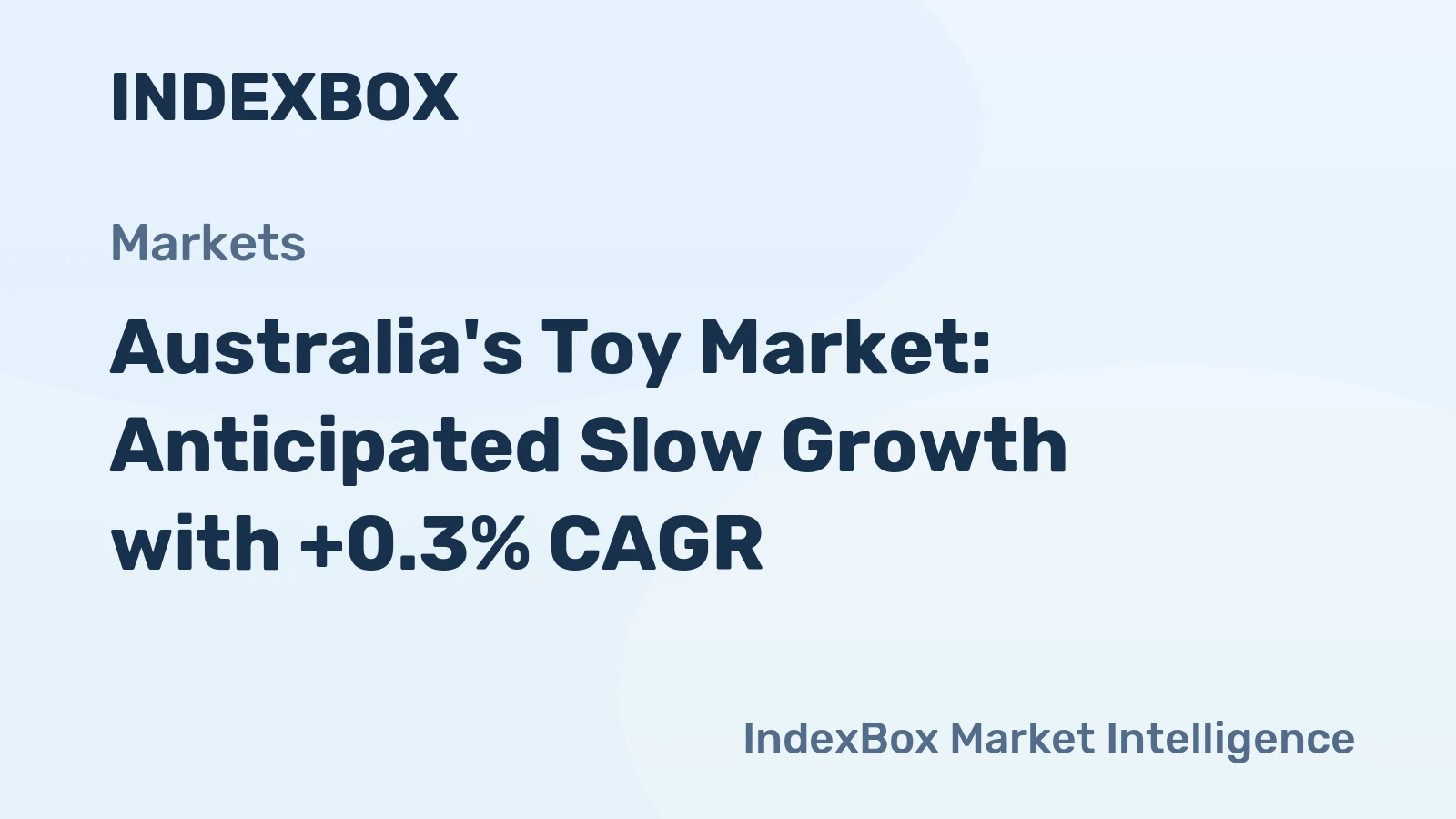 Australia's Toy Market: Anticipated Slow Growth with +0.3% CAGR