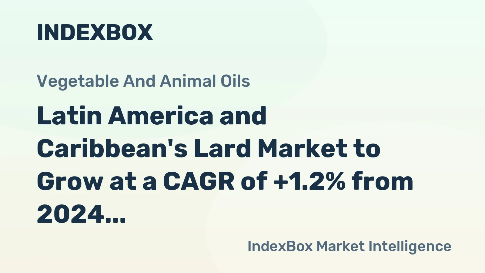 Latin America and Caribbean's Lard Market to Grow at a CAGR of +1.2% from 2024 to 2035, Reaching 1.1M Tons