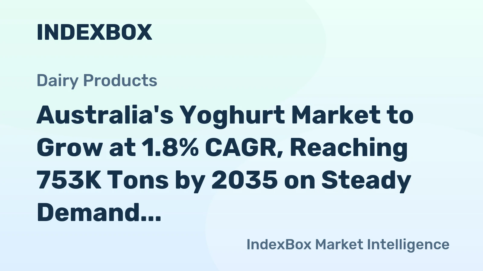 Australia's Yoghurt Market to Grow at 1.8% CAGR, Reaching 753K Tons by 2035 on Steady Demand.