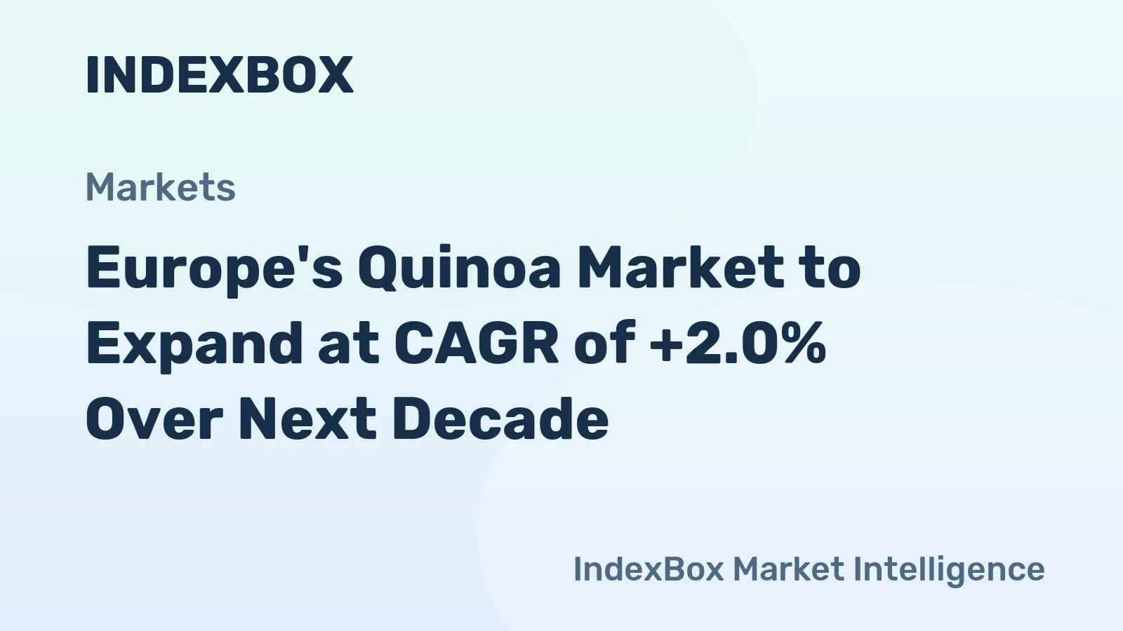 Europe's Quinoa Market to Expand at CAGR of +2.0% Over Next Decade