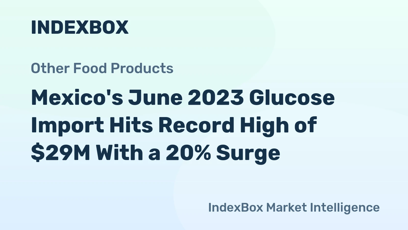 Mexico's June 2023 Glucose Import Hits Record High of $29M With a 20% Surge