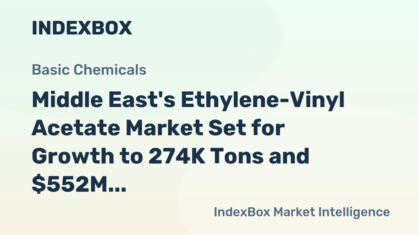 Middle East's Ethylene-Vinyl Acetate Market Set for Growth to 274K Tons and $552M