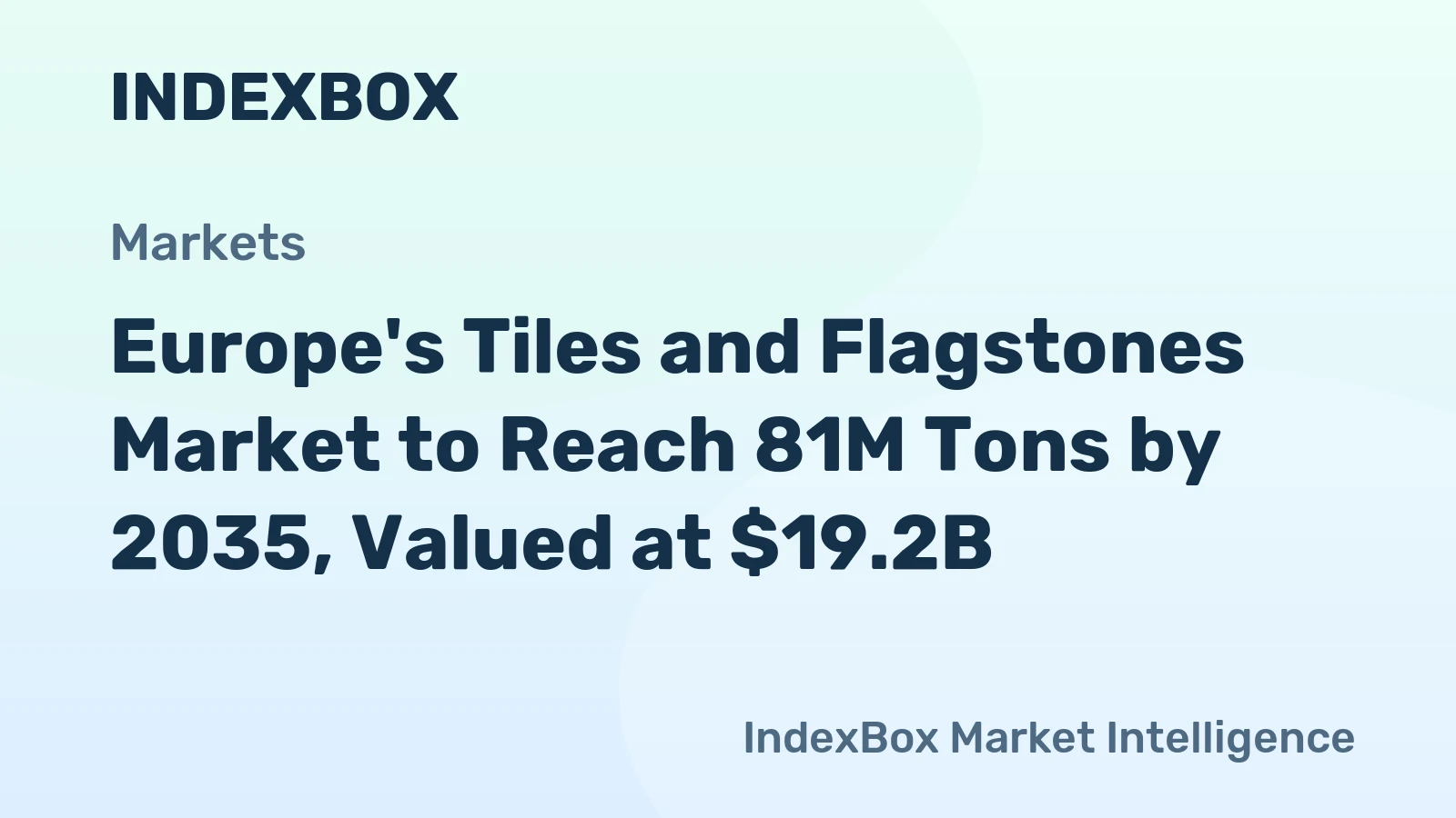 Europe's Tiles and Flagstones Market to Reach 81M Tons by 2035, Valued at $19.2B