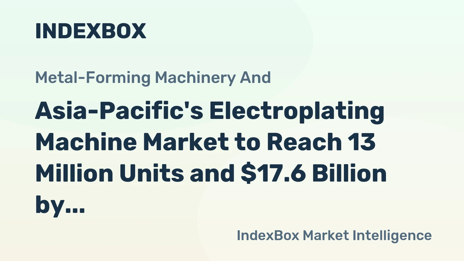 Asia-Pacific's Electroplating Machine Market to Reach 13 Million Units and $17.6 Billion by 2035