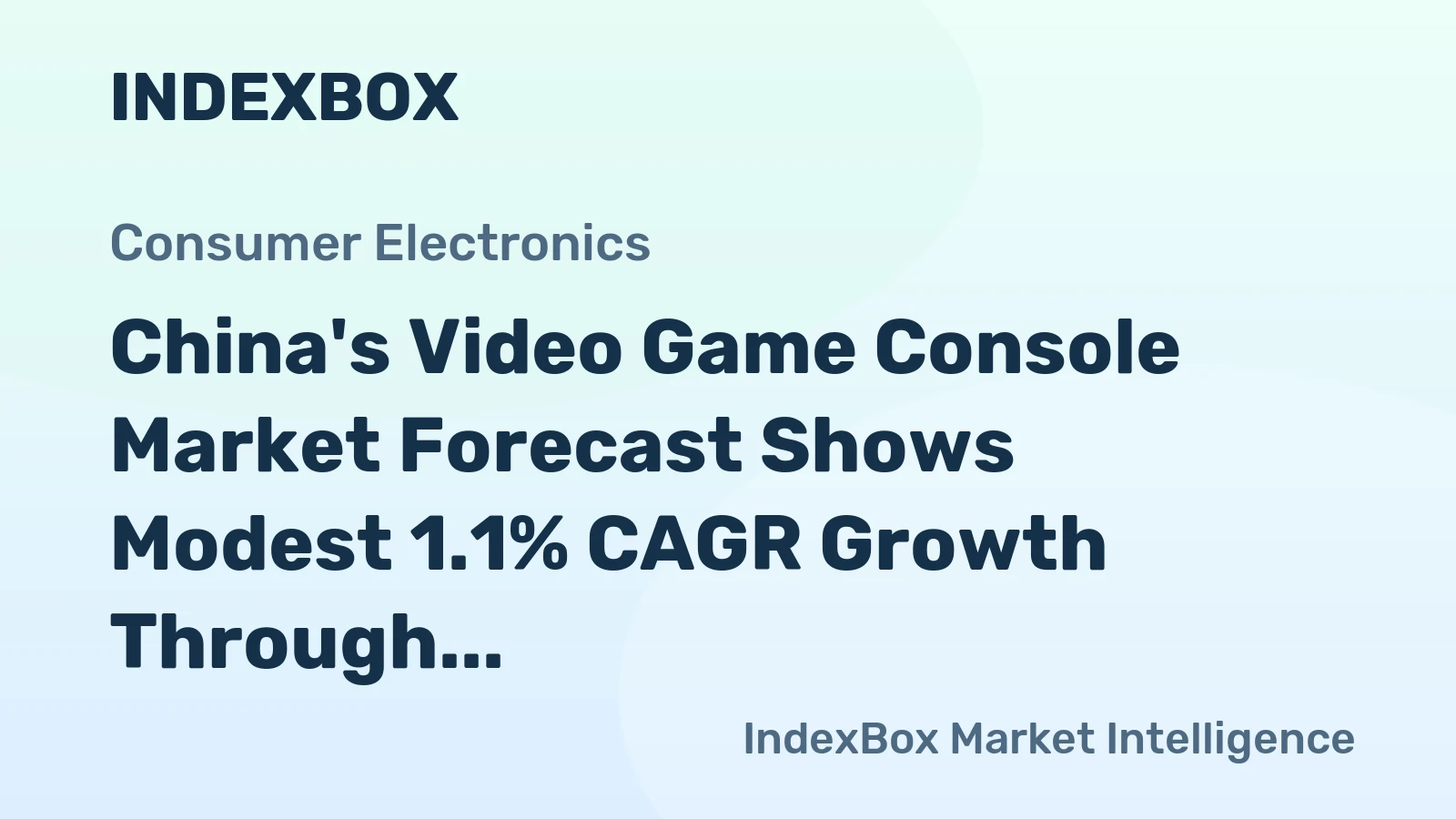 China's Video Game Console Market Forecast Shows Modest 1.1% CAGR Growth Through 2035