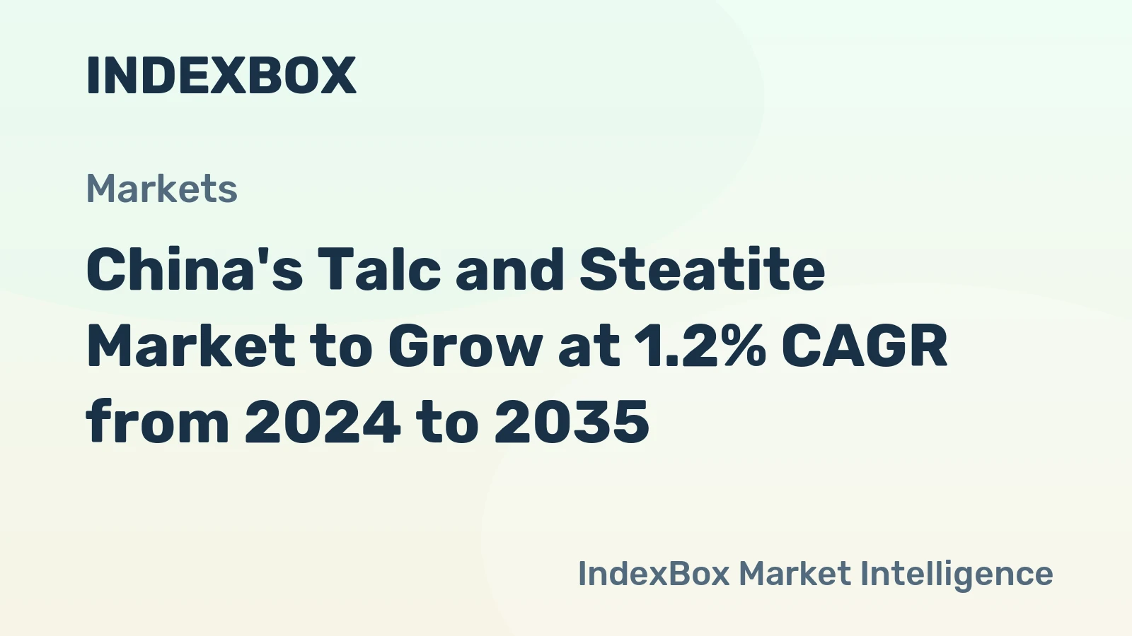 China's Talc and Steatite Market to Grow at 1.2% CAGR from 2024 to 2035