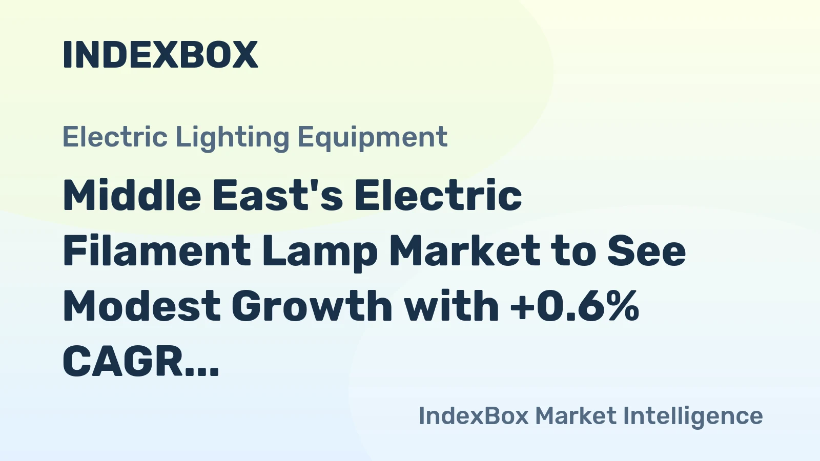 Middle East's Electric Filament Lamp Market to See Modest Growth with +0.6% CAGR