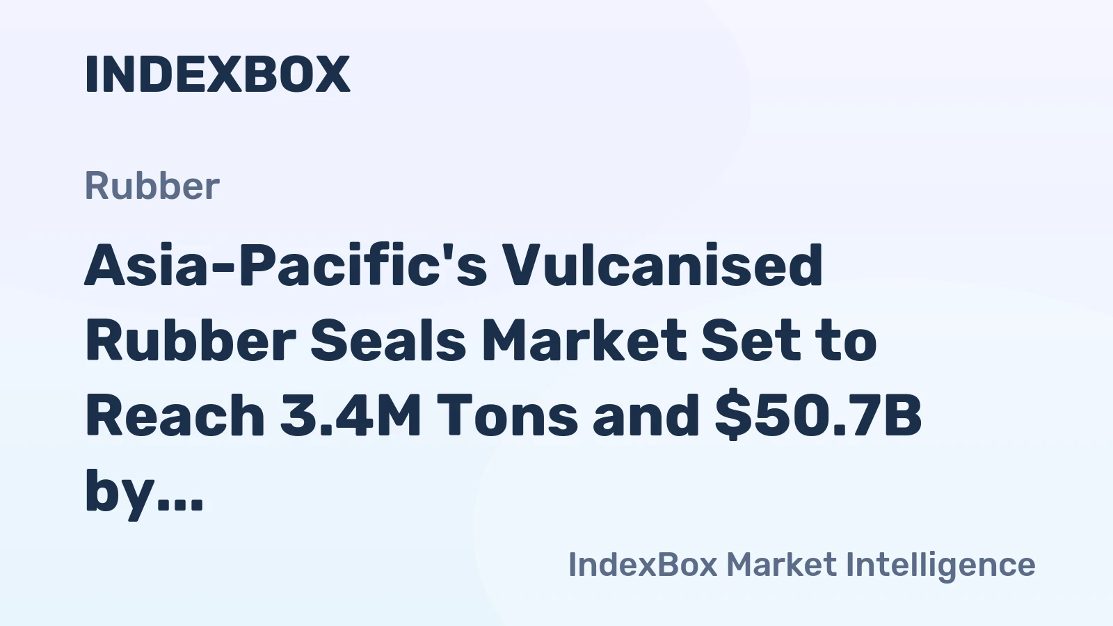 Asia-Pacific's Vulcanised Rubber Seals Market Set to Reach 3.4M Tons and $50.7B by 2035