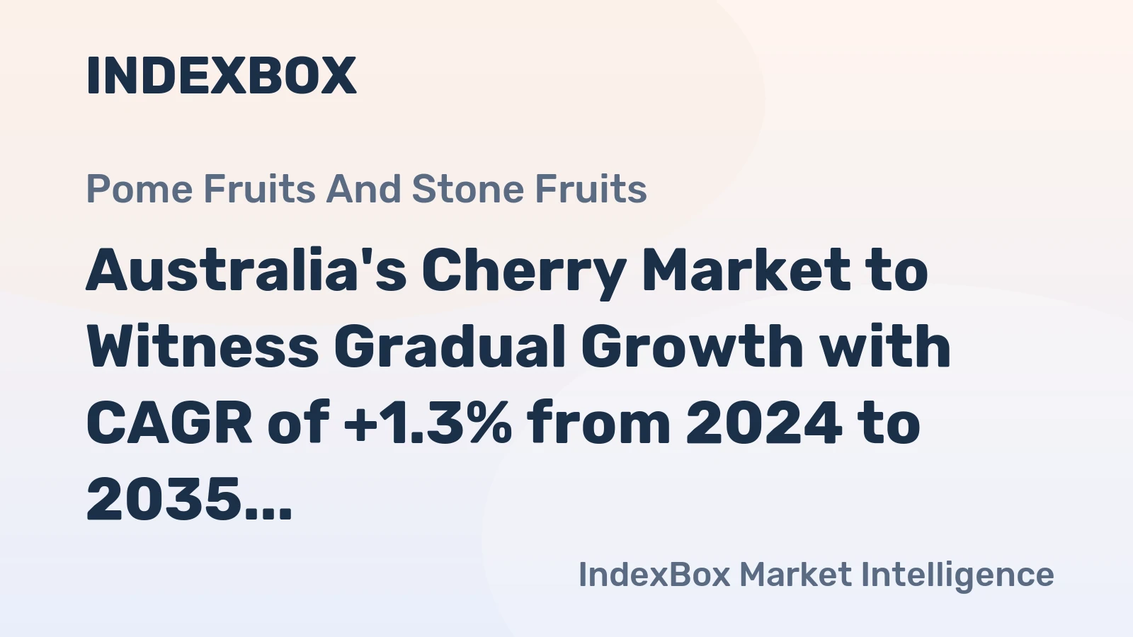 Australia's Cherry Market to Witness Gradual Growth with CAGR of +1.3% from 2024 to 2035