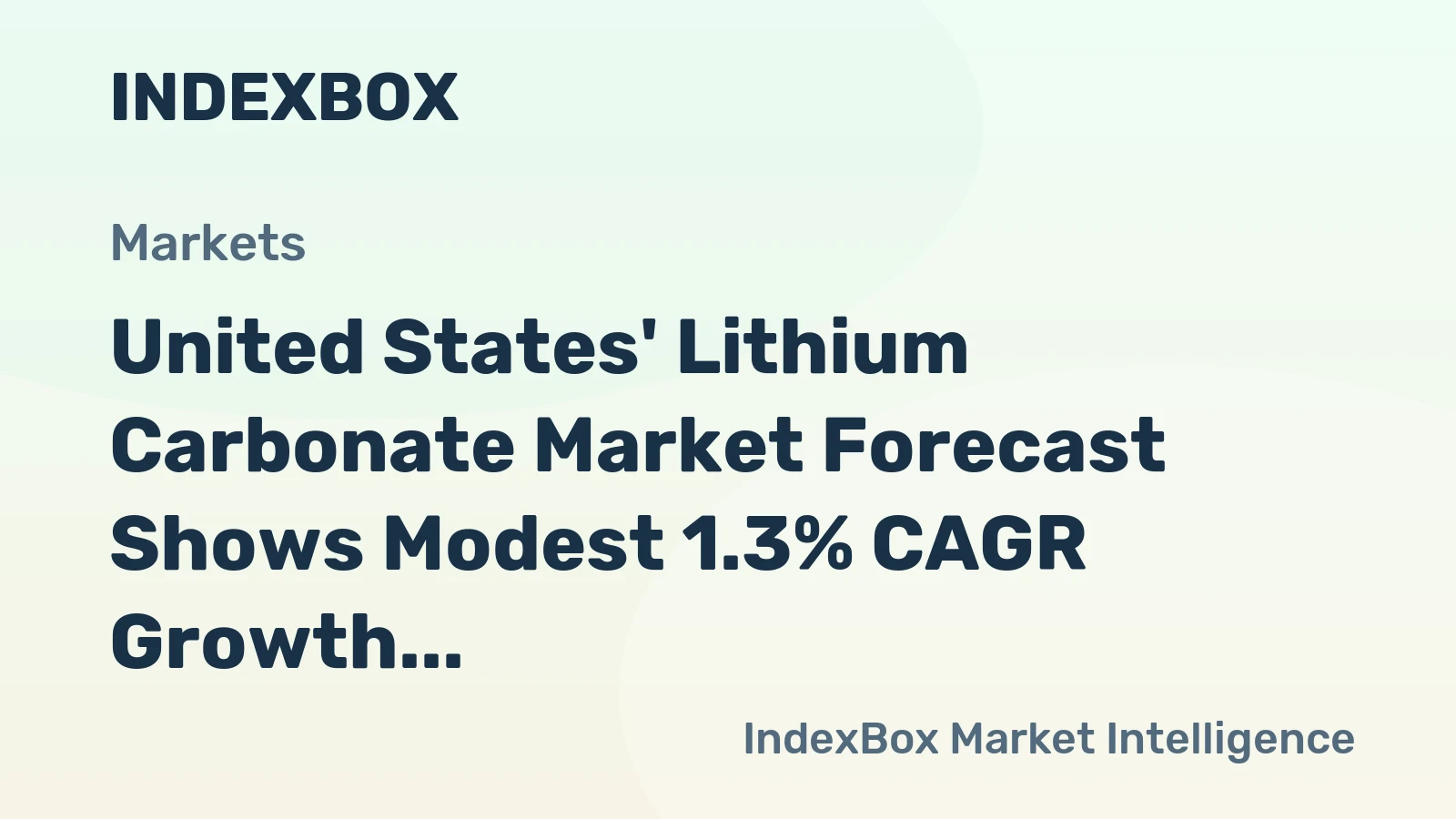 United States' Lithium Carbonate Market Forecast Shows Modest 1.3% CAGR Growth Through 2035
