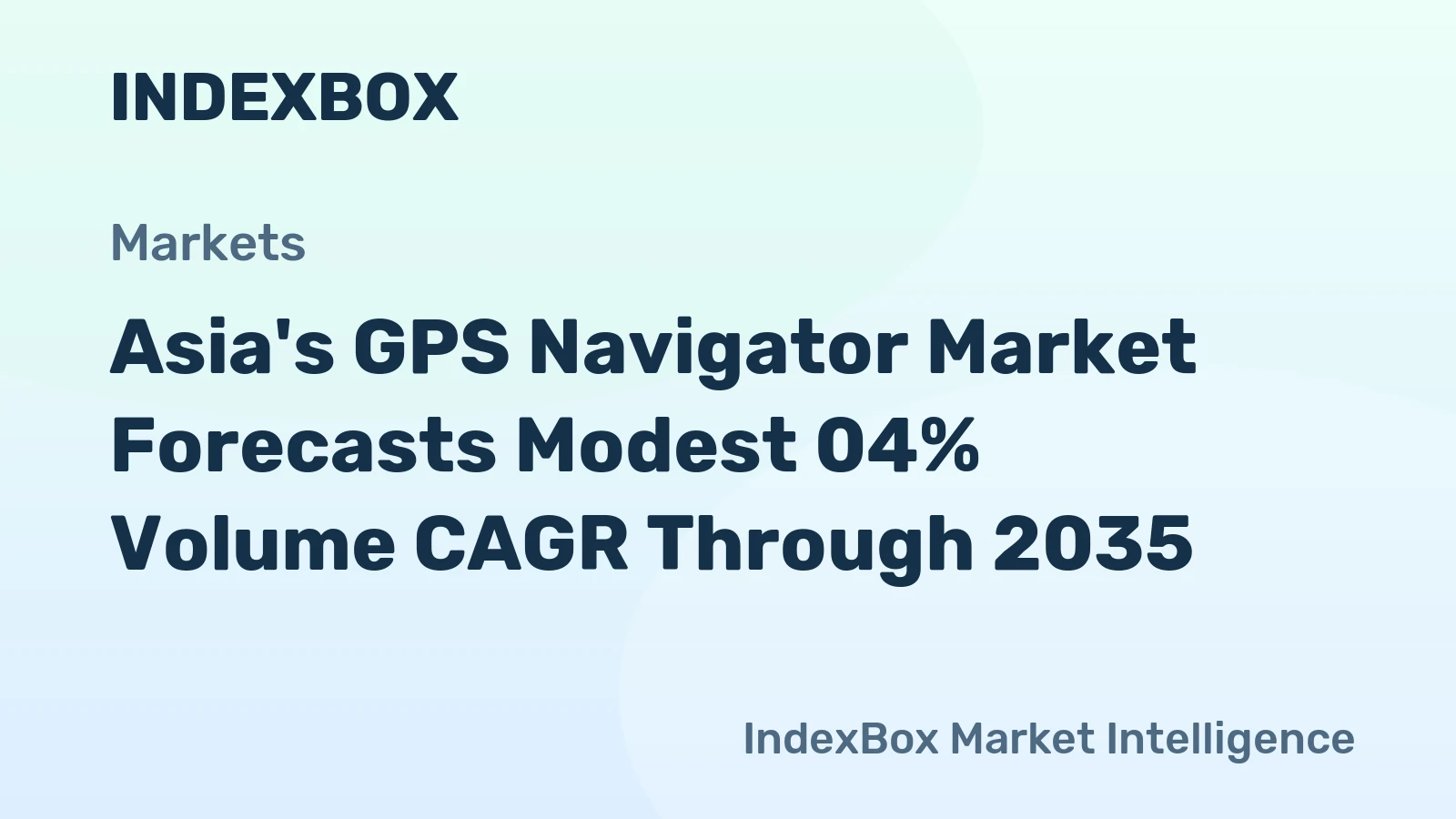 Asia's GPS Navigator Market Forecasts Modest 04% Volume CAGR Through 2035