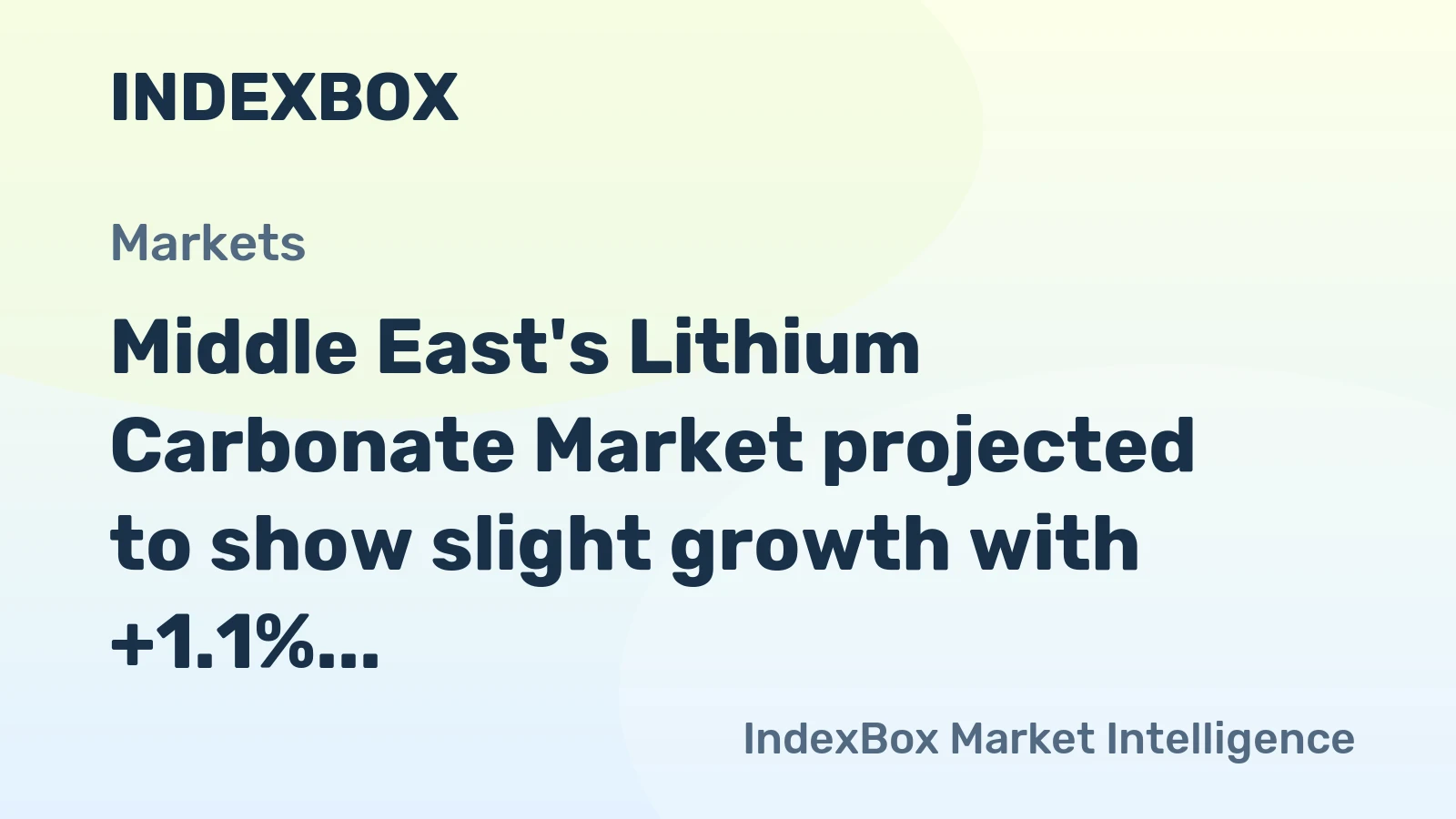 Middle East's Lithium Carbonate Market projected to show slight growth with +1.1% CAGR over the next decade