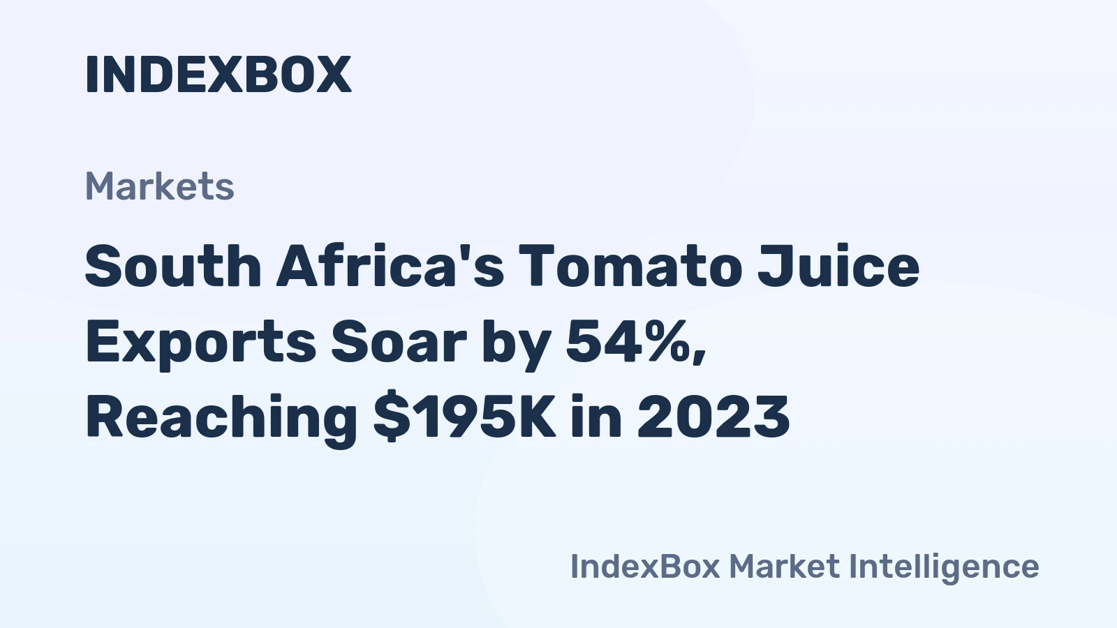 South Africa's Tomato Juice Exports Soar by 54%, Reaching $195K in 2023