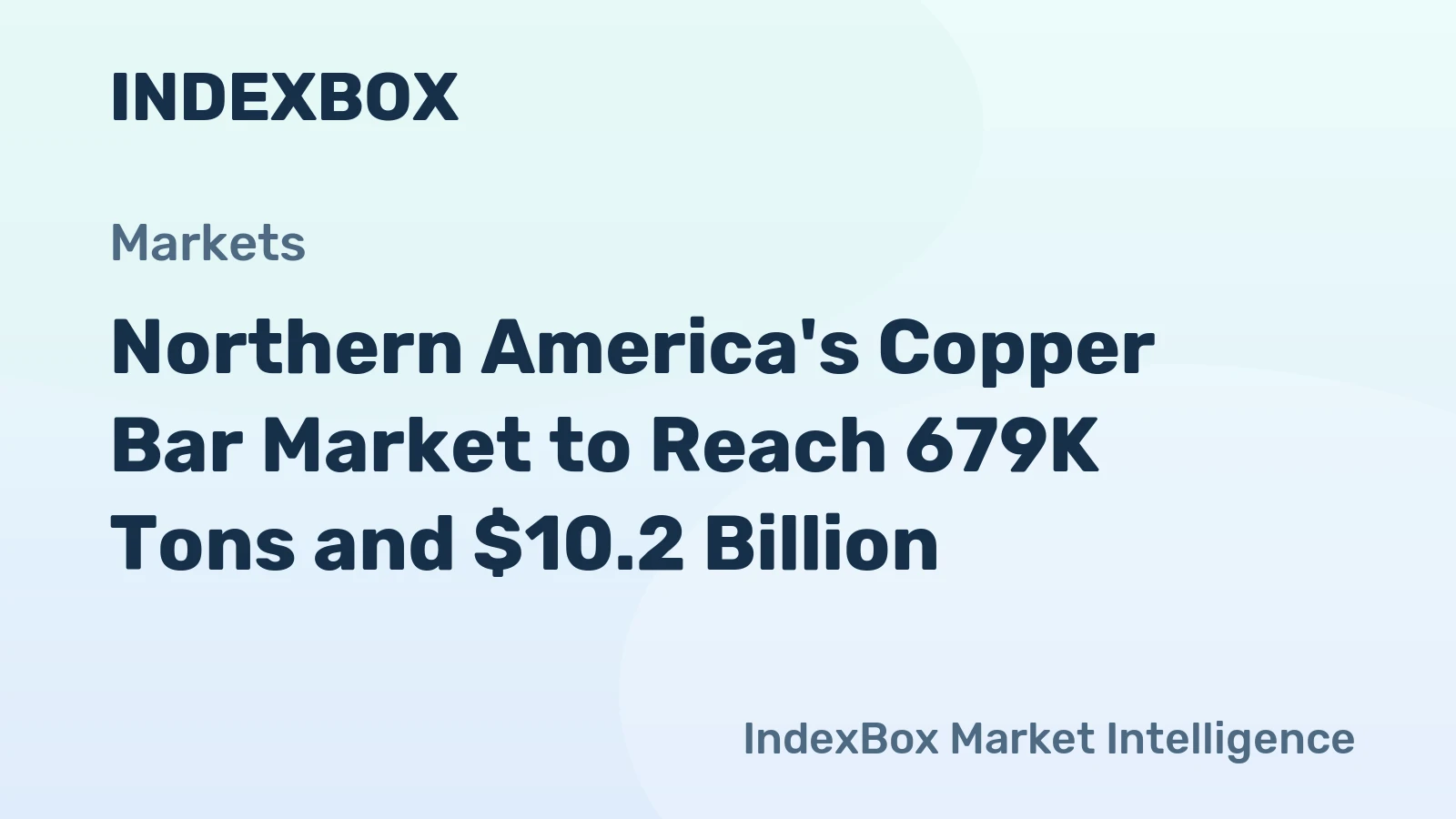Northern America's Copper Bar Market to Reach 679K Tons and $10.2 Billion