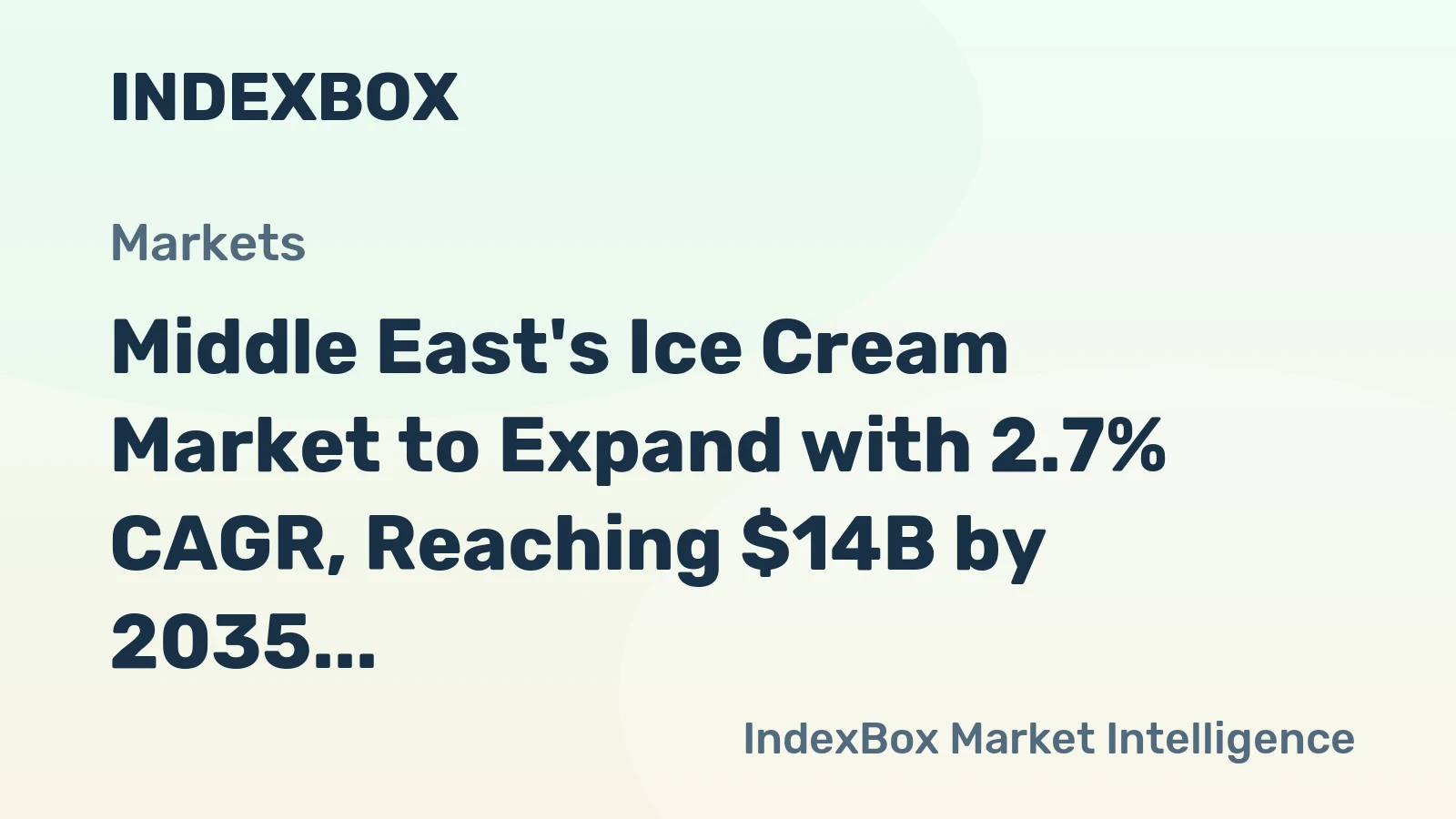 Middle East's Ice Cream Market to Expand with 2.7% CAGR, Reaching $14B by 2035