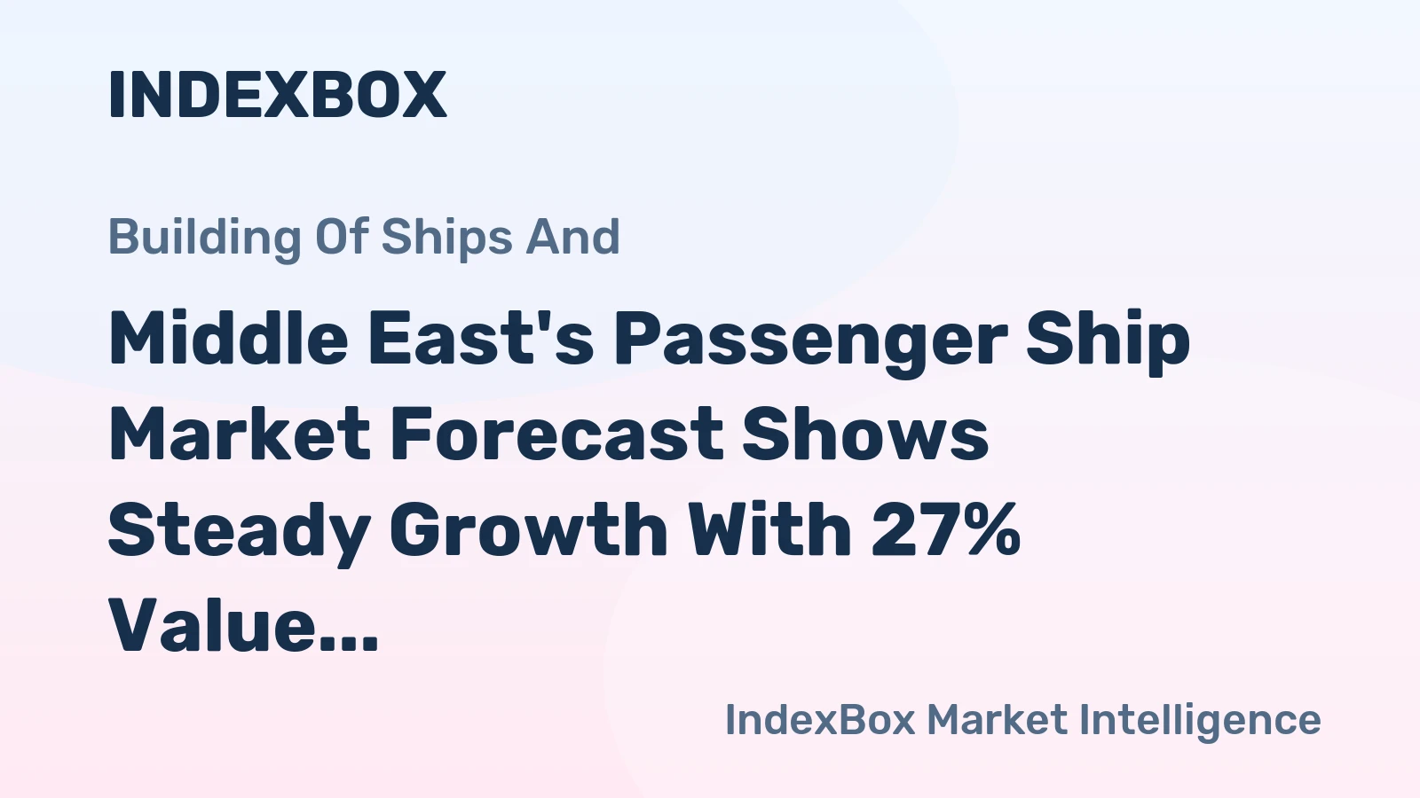 Middle East's Passenger Ship Market Forecast Shows Steady Growth With 27% Value CAGR