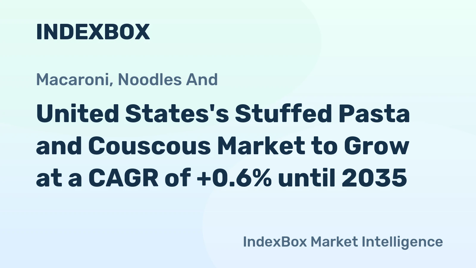United States's Stuffed Pasta and Couscous Market to Grow at a CAGR of +0.6% until 2035