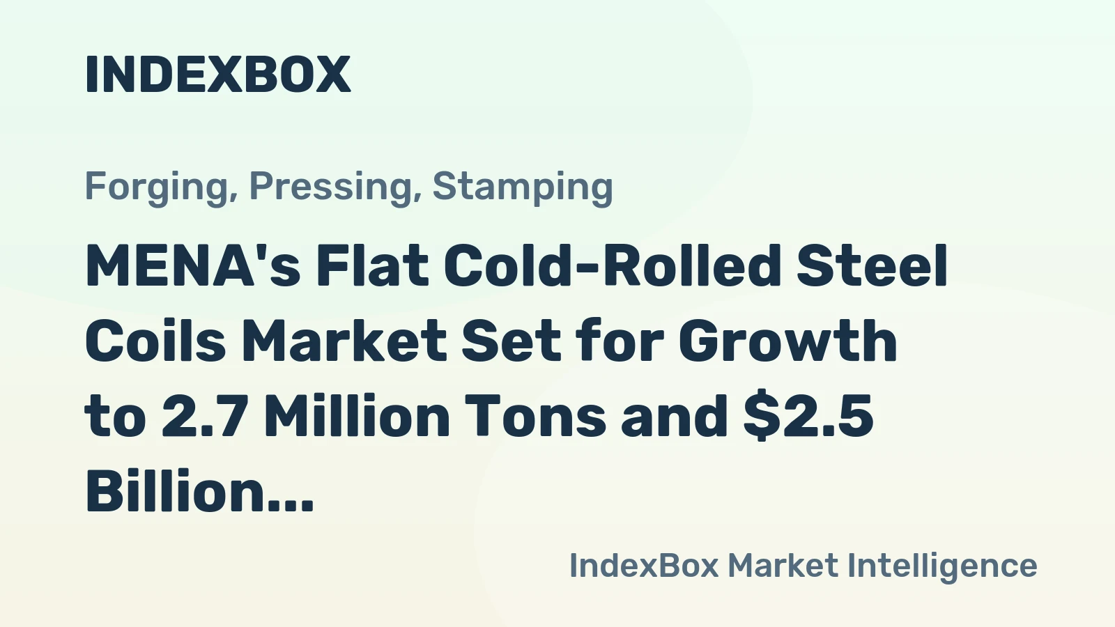 MENA's Flat Cold-Rolled Steel Coils Market Set for Growth to 2.7 Million Tons and $2.5 Billion by 2035