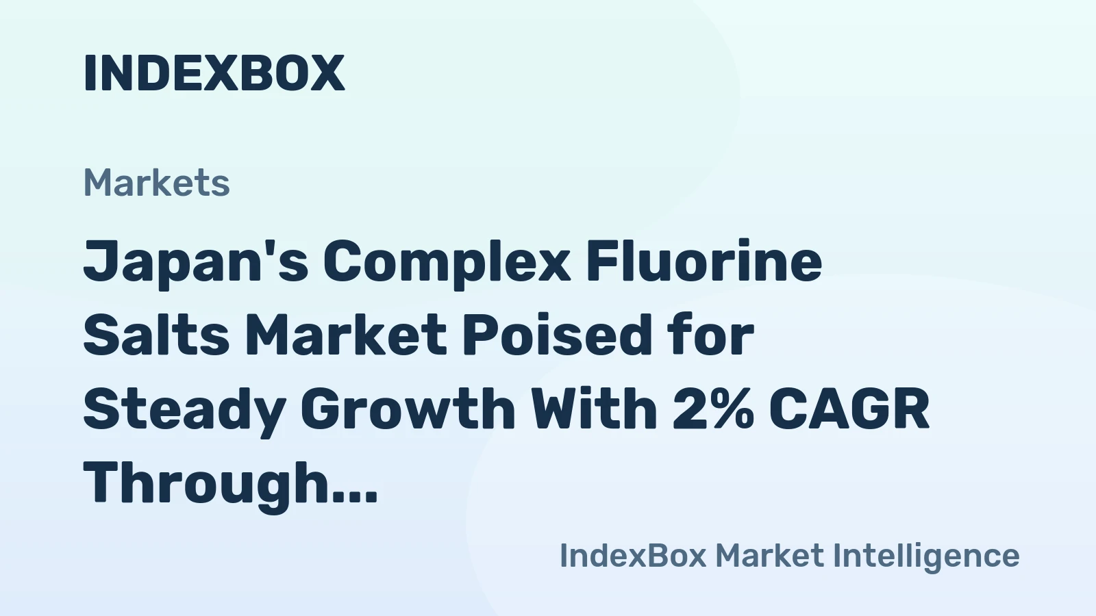 Japan's Complex Fluorine Salts Market Poised for Steady Growth With 2% CAGR Through 2035