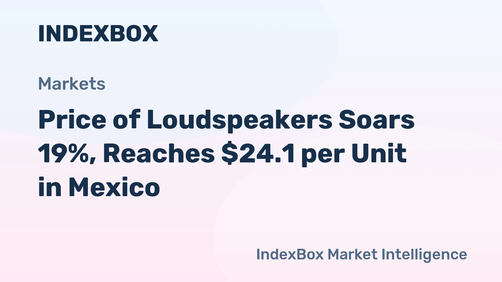 Price of Loudspeakers Soars 19%, Reaches $24.1 per Unit in Mexico