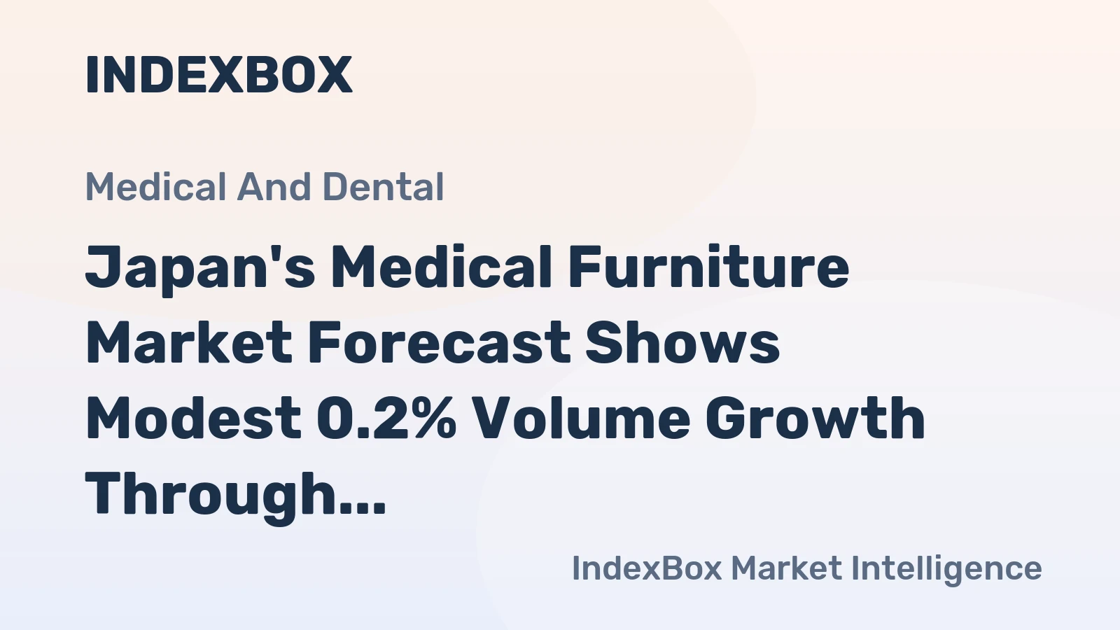Japan's Medical Furniture Market Forecast Shows Modest 0.2% Volume Growth Through 2035