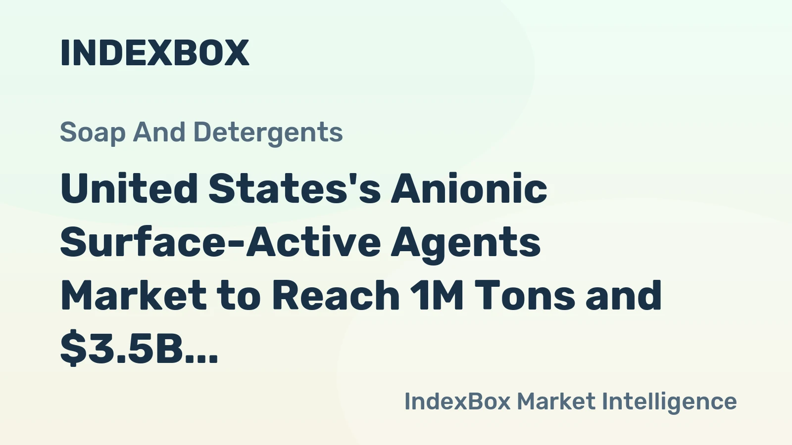 United States's Anionic Surface-Active Agents Market to Reach 1M Tons and $3.5B by 2035